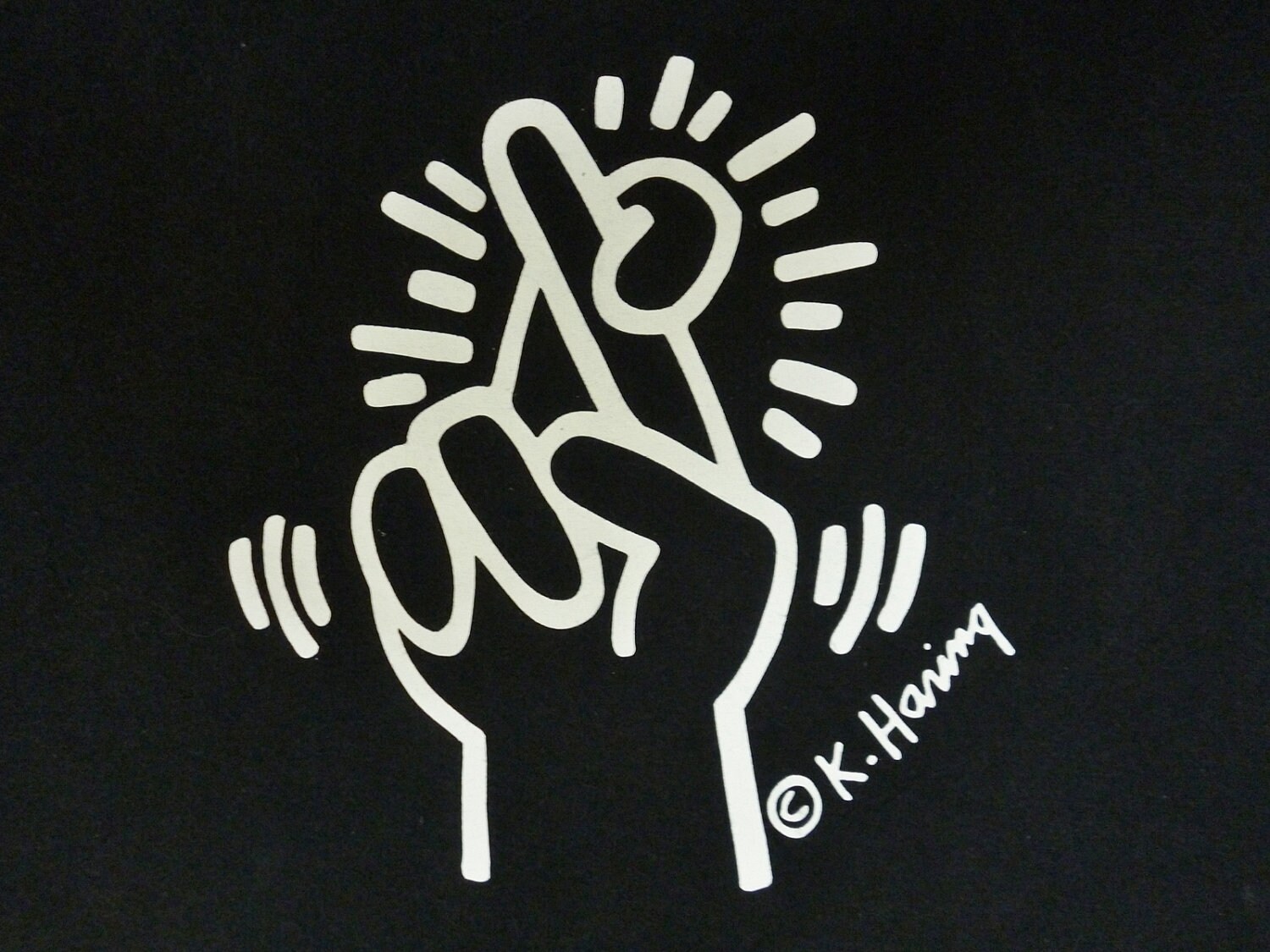 Vintage keith haring k haring hand symbols by THRIFTEDISABELLE