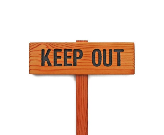 KEEP OUT Sign Wood Routed Sign Property Sign Private