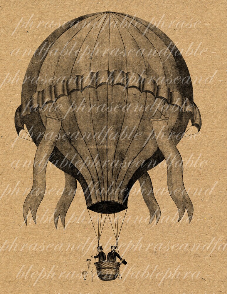 Balloon 087 Vintage Flying Balloon Ribbons Hot Air Balloon