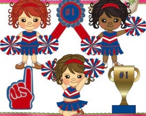 Popular items for cheerleader clipart on Etsy