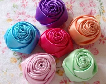 8 Handmade Rolled Roses 1-1/4 inches in Multicolors by Mydesign63
