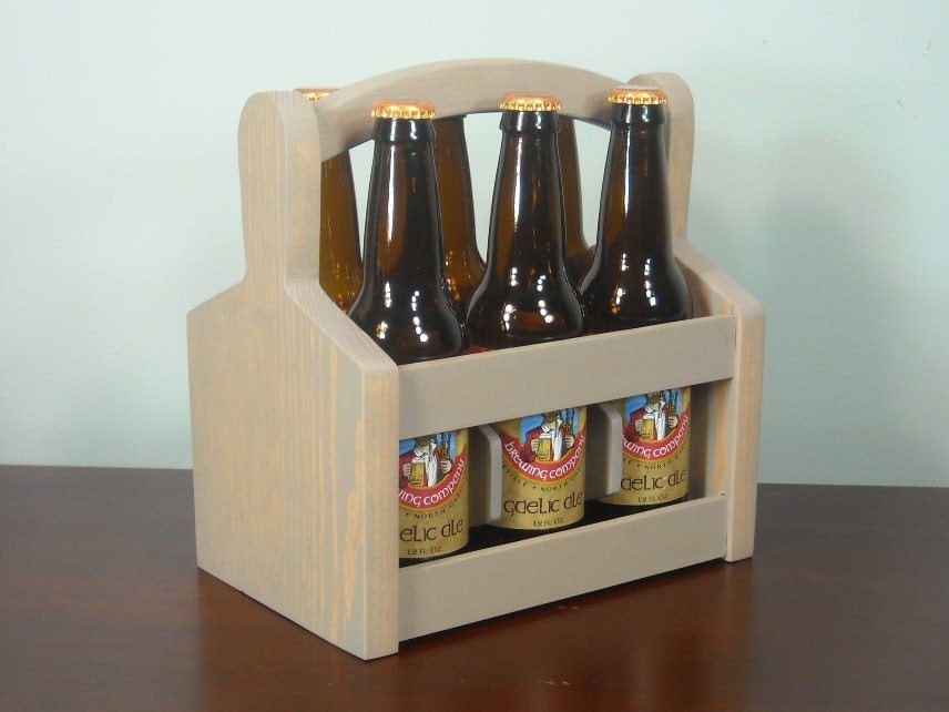 Wood Beer Box Beer Carton Six Pack Carrier Soda by MyBrothersBarn