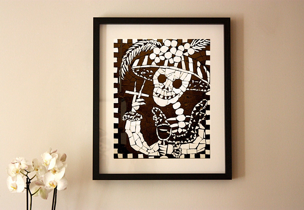 Day of the Dead Print Large High Quality Black and by JuanisDead