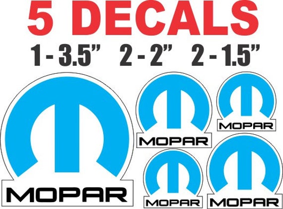 5 Vintage Style Mopar Decals Choice Of Colors by VintageDecals