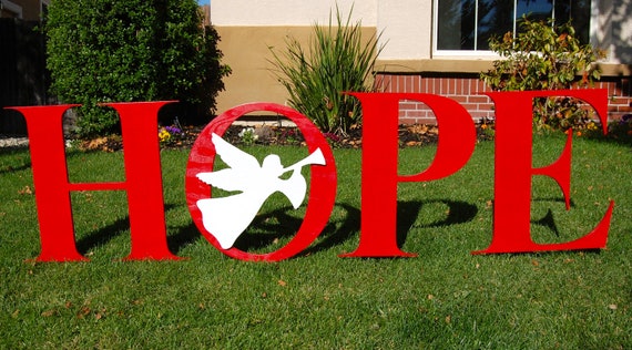 Items similar to Angel Hope Religious Outdoor Holiday Yard Art Sign on Etsy