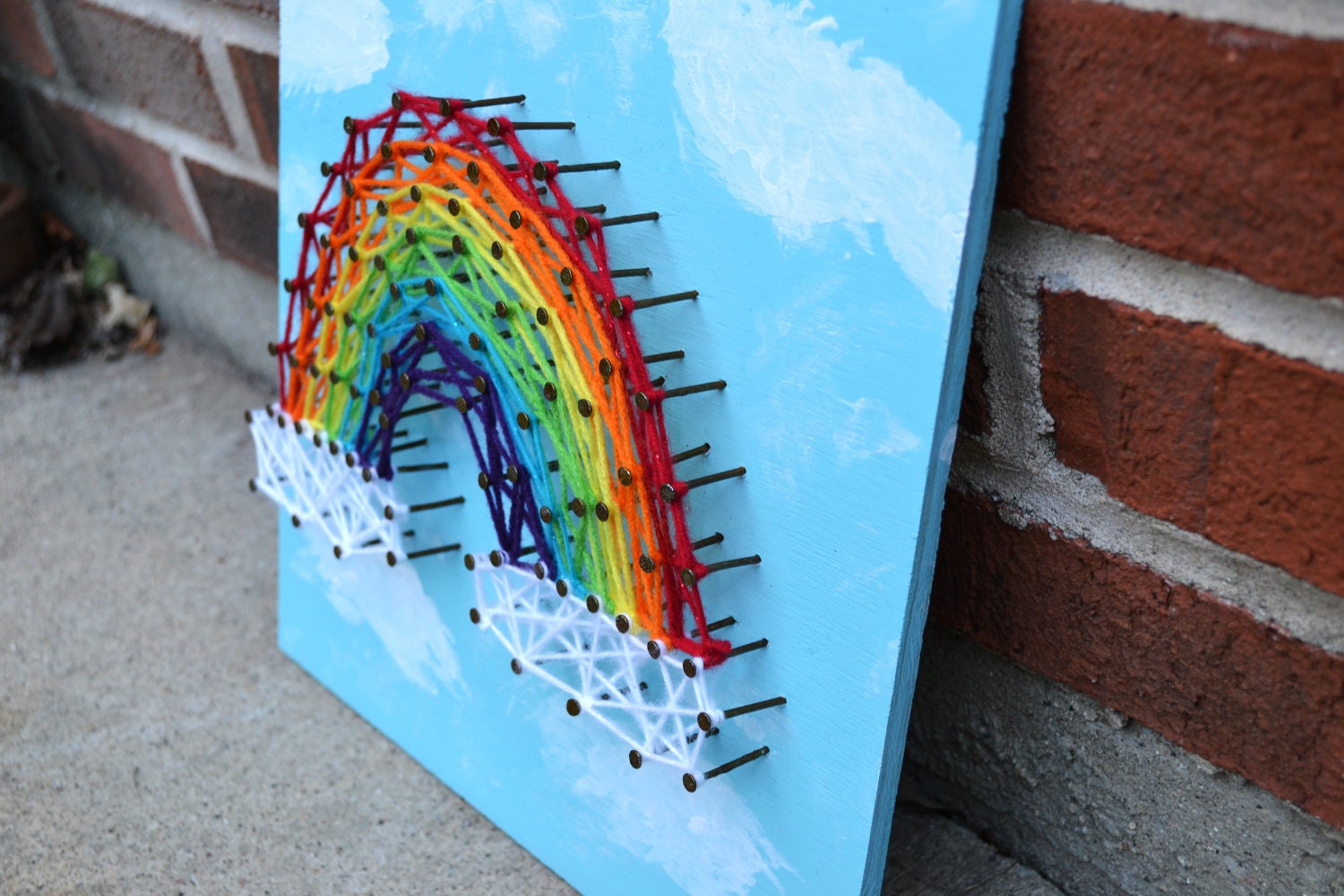 Rainbow Nail and String Art
