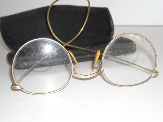 Antique Early 1940s Gold Eyeglasses