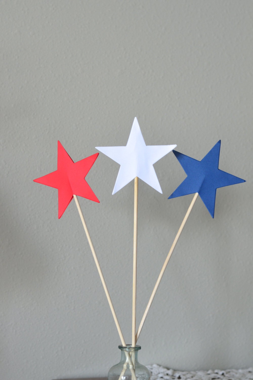 Red White or Blue Star Dessert Topper large patriotic cake