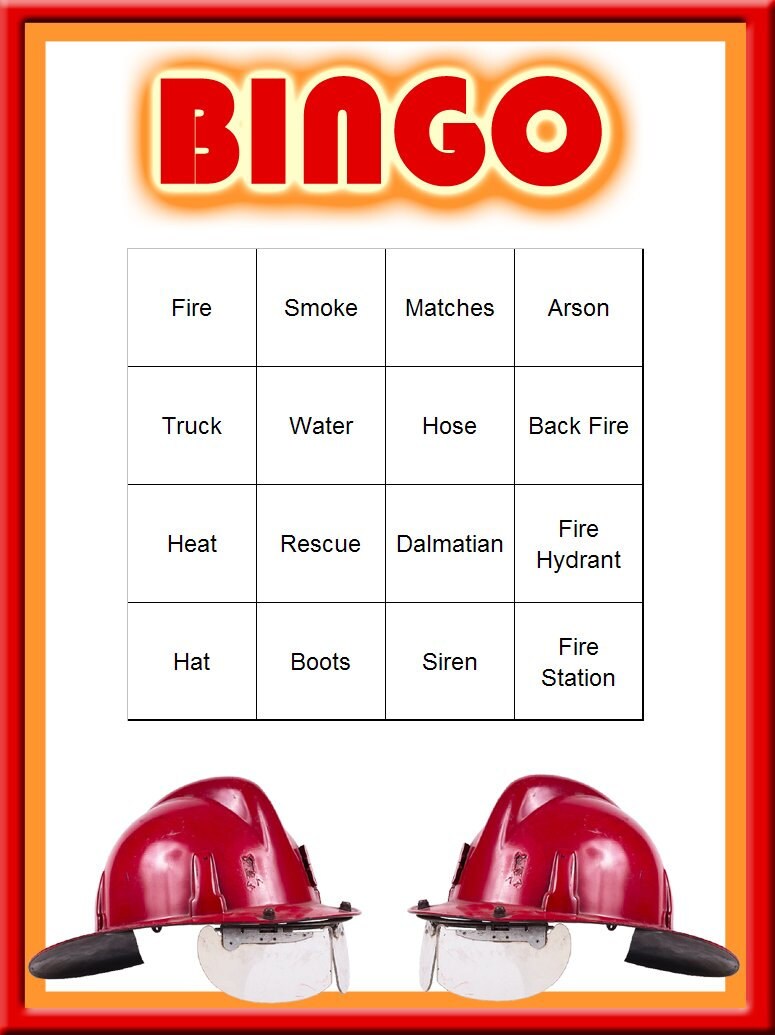 Firefighter Themed Bingo Set