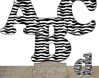 Zebra print letters | Etsy
