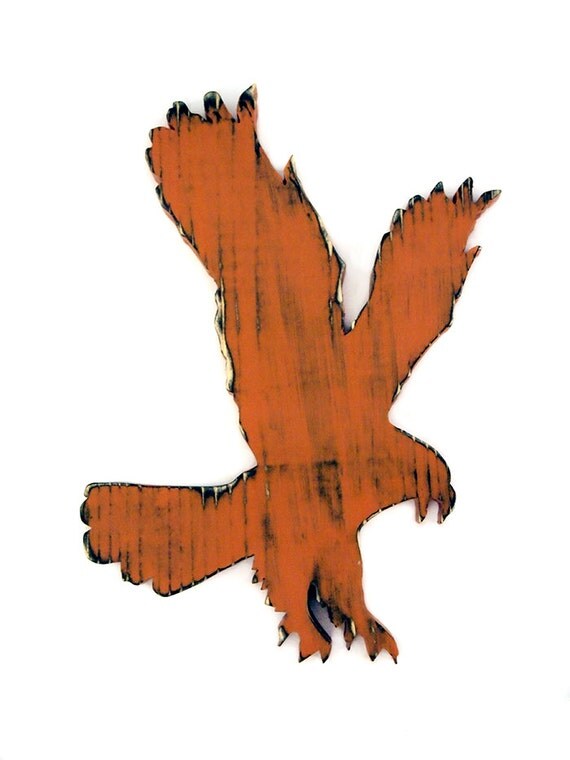Items similar to Wooden Eagle (Pictured in Rust) Pine Wood Sign Wall ...