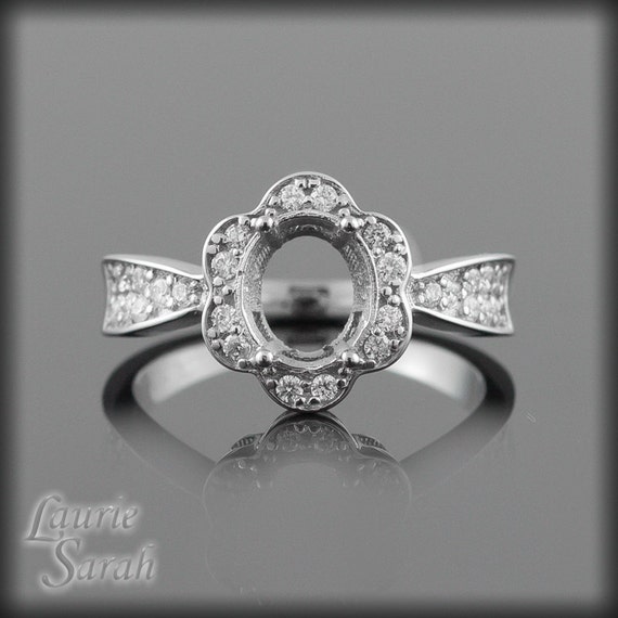 Flower Engagement Ring Flower Shaped Diamond by LaurieSarahDesigns