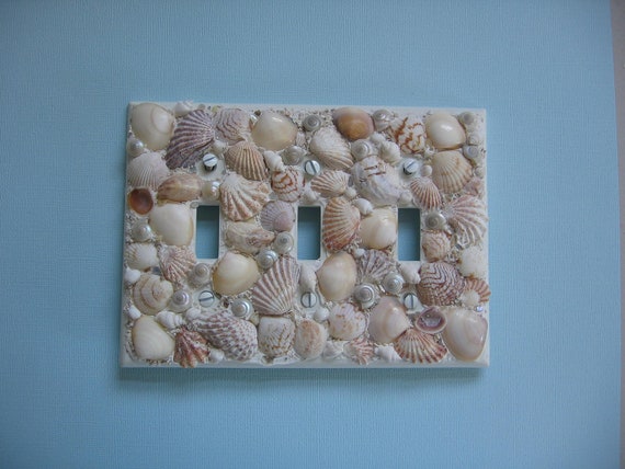 Seashell Light Switch Plate Cover Triple light by seasideshells