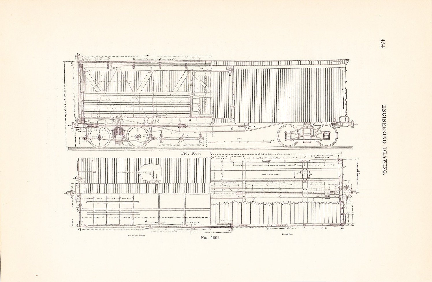 1886 Technical Drawing Railroad Car Antique Math by Holcroft