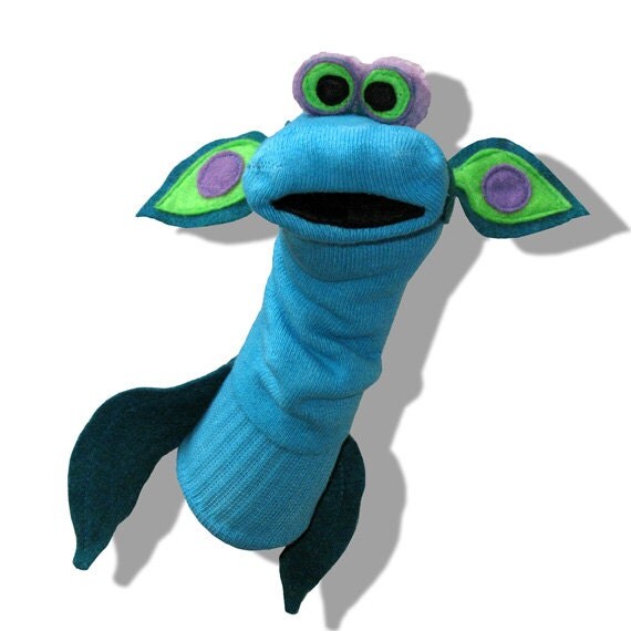 Handmade Tropical Fish Sock Puppet by SockHollow on Etsy