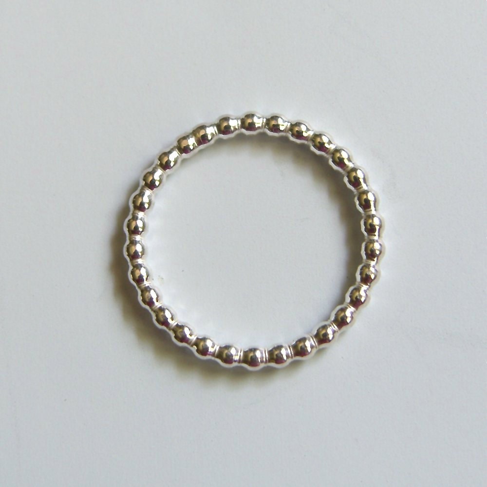 Sterling Silver Beaded Band Simple Sterling by LuttrellStudio