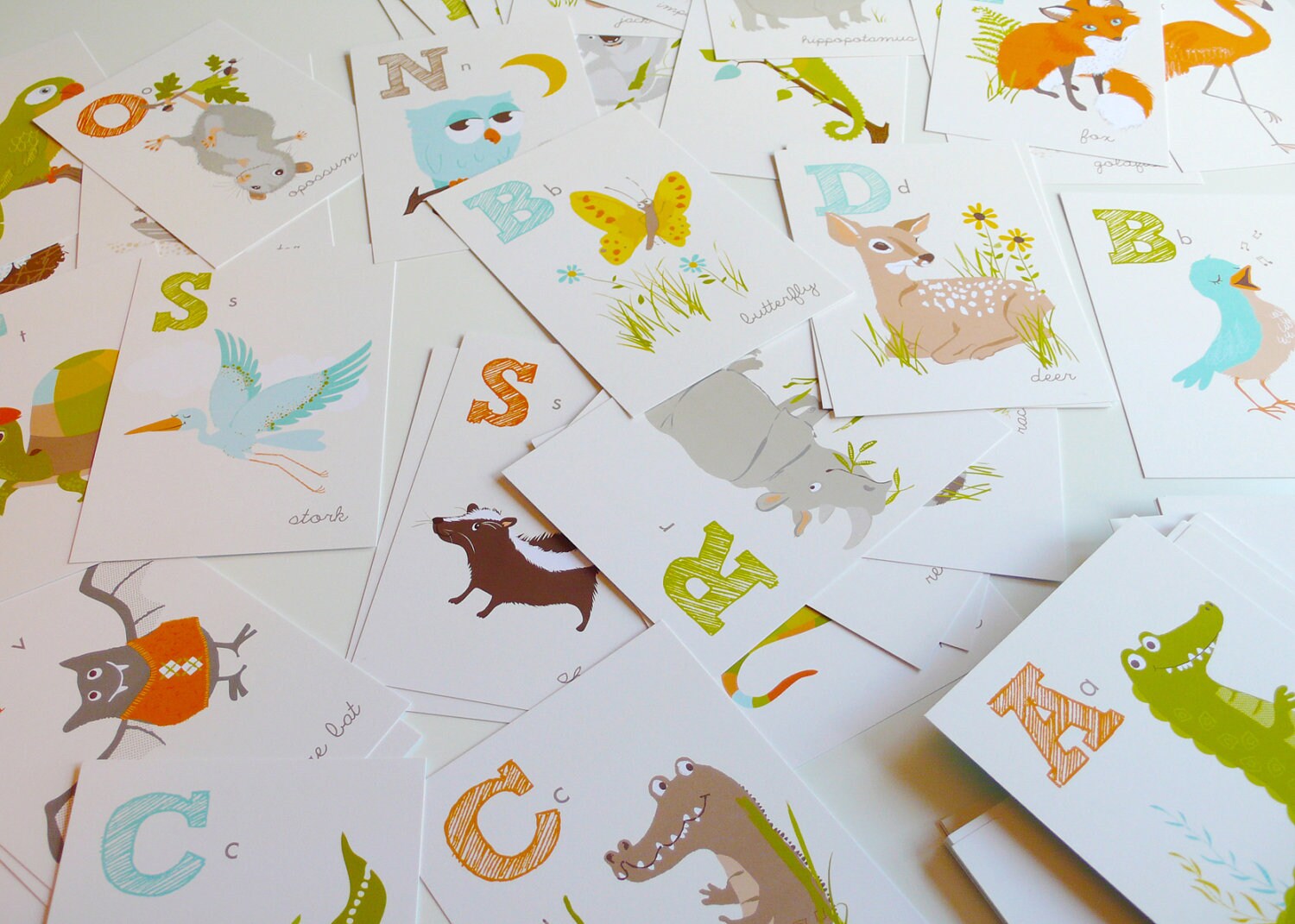 ABC card R is for Raccoon ABC wall art alphabet by SeaUrchinStudio