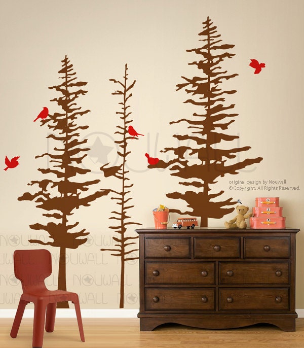 Art Wall Decals Wall Stickers Pine Trees Decal pine cone