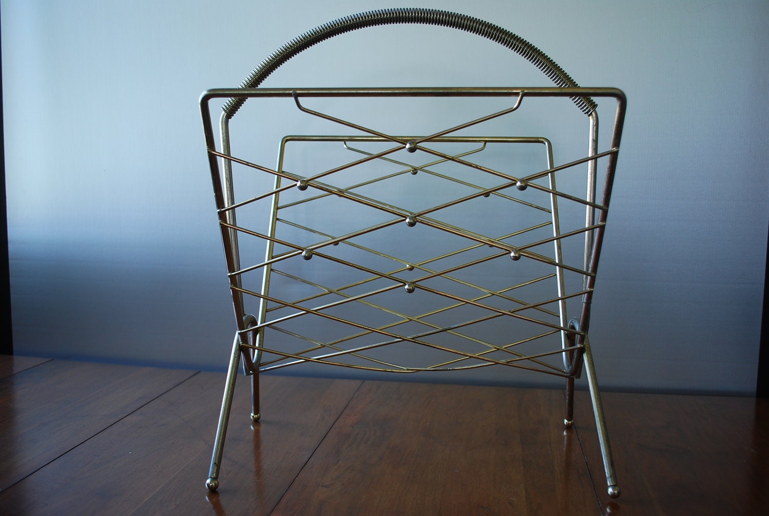 Vintage Gold Tone Atomic Magazine Rack – Ernest Sohn – 1957 – Mad Men ...