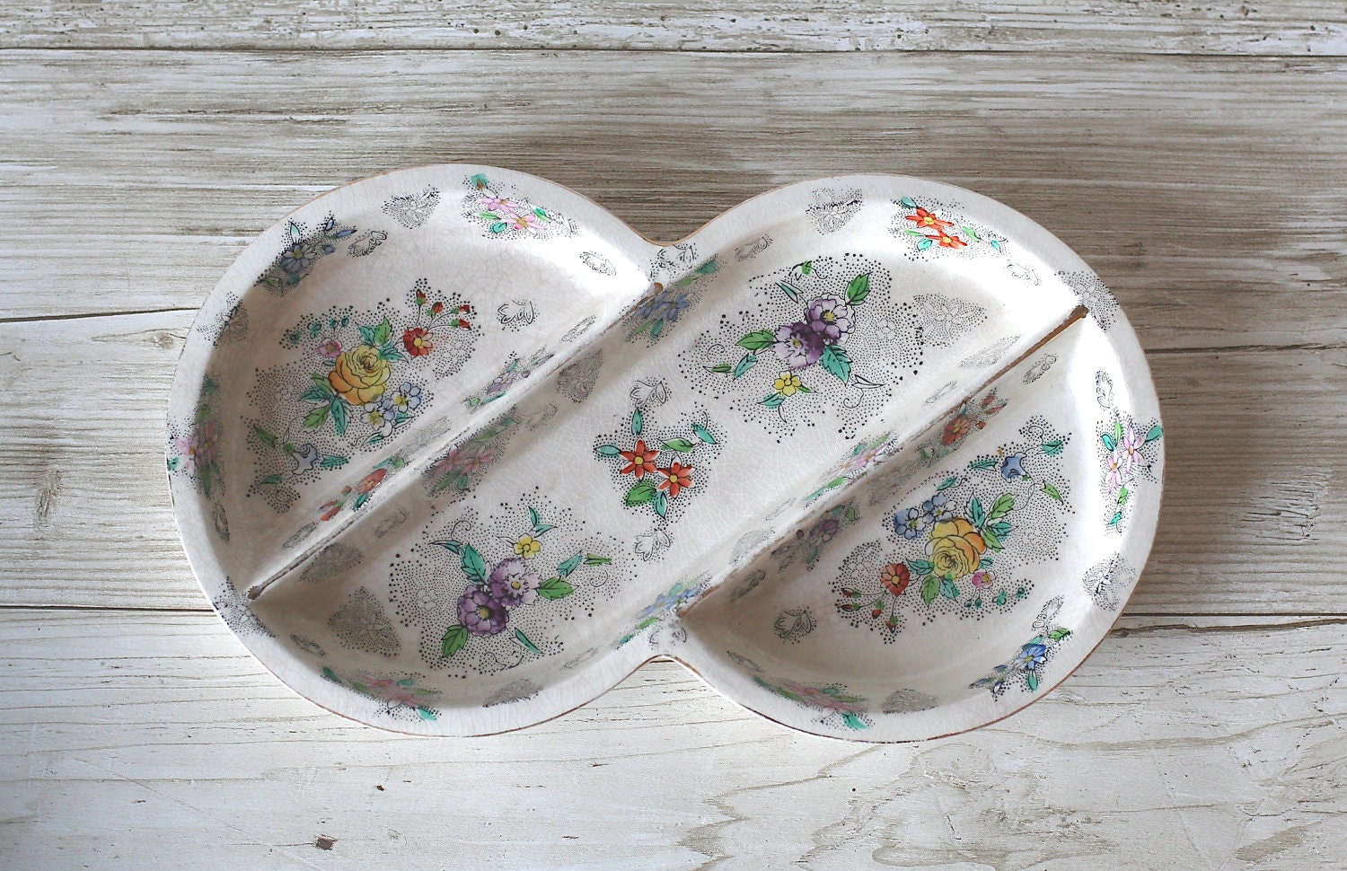 Oval Divided Dish Chintz Calico Floral Japan – Haute Juice