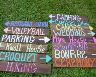 KIDS OUTDOOR YaRD Game Signs Colorful Wood Signs Party