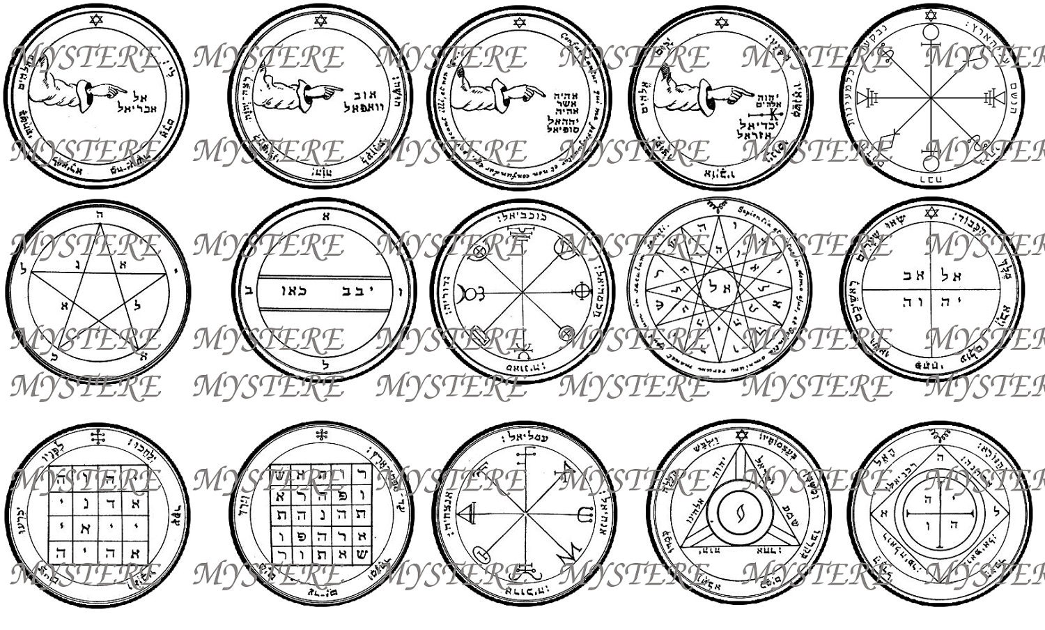 Moon Mercury Saturn Planetary Sigils Solomonic Magick by mystere