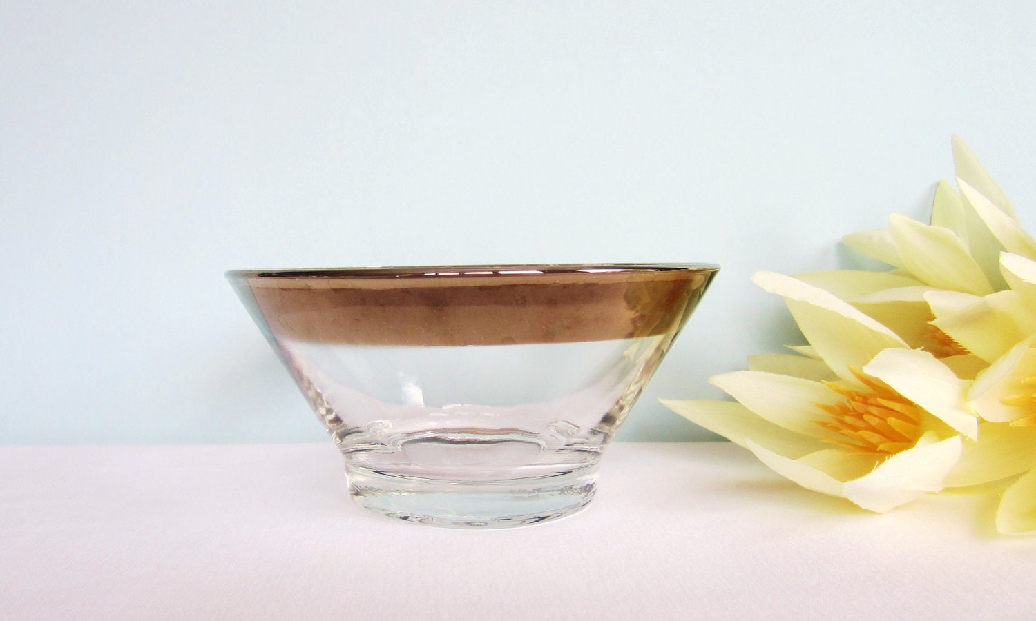 Silver Rimmed Glass Bowl – Silver Ombre Glass – Haute Juice