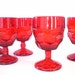 Ruby Red Wine Glass Set Holiday Stemware Water Goblets