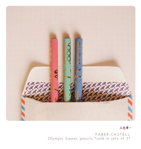 Items similar to Faber-Castell Olympic games pencils sold in sets of 3 ...