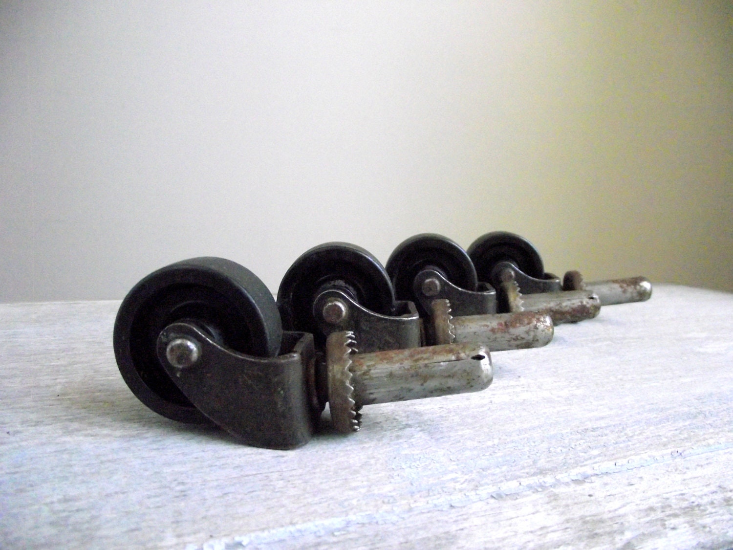 Bassick Caster Wheels Vintage Set of 4 Matching Swivel