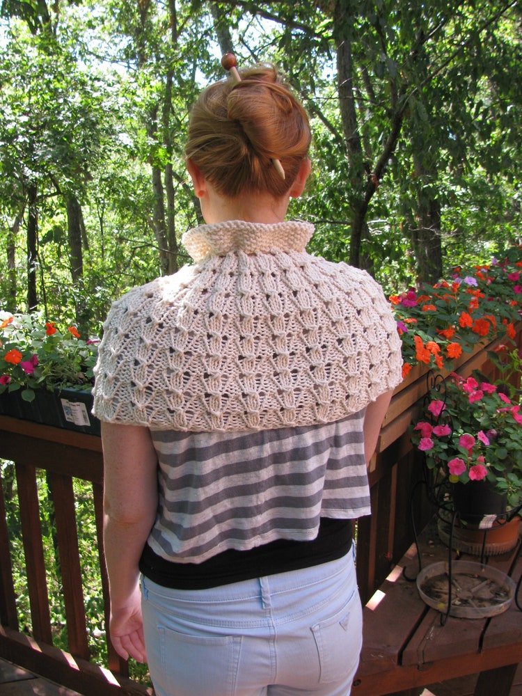 Snowdrop Eyelet Lace Drawstring Cowl Cape by TheKnitKnot on Etsy