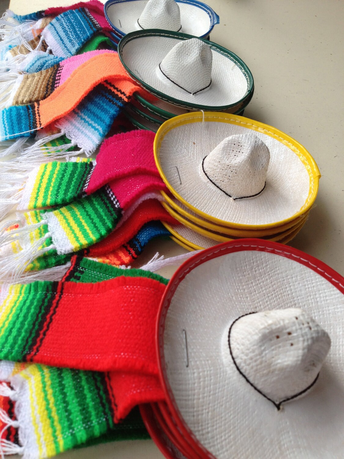 20 Little Sombreros with zarapes.......... by ReynasCloset on Etsy