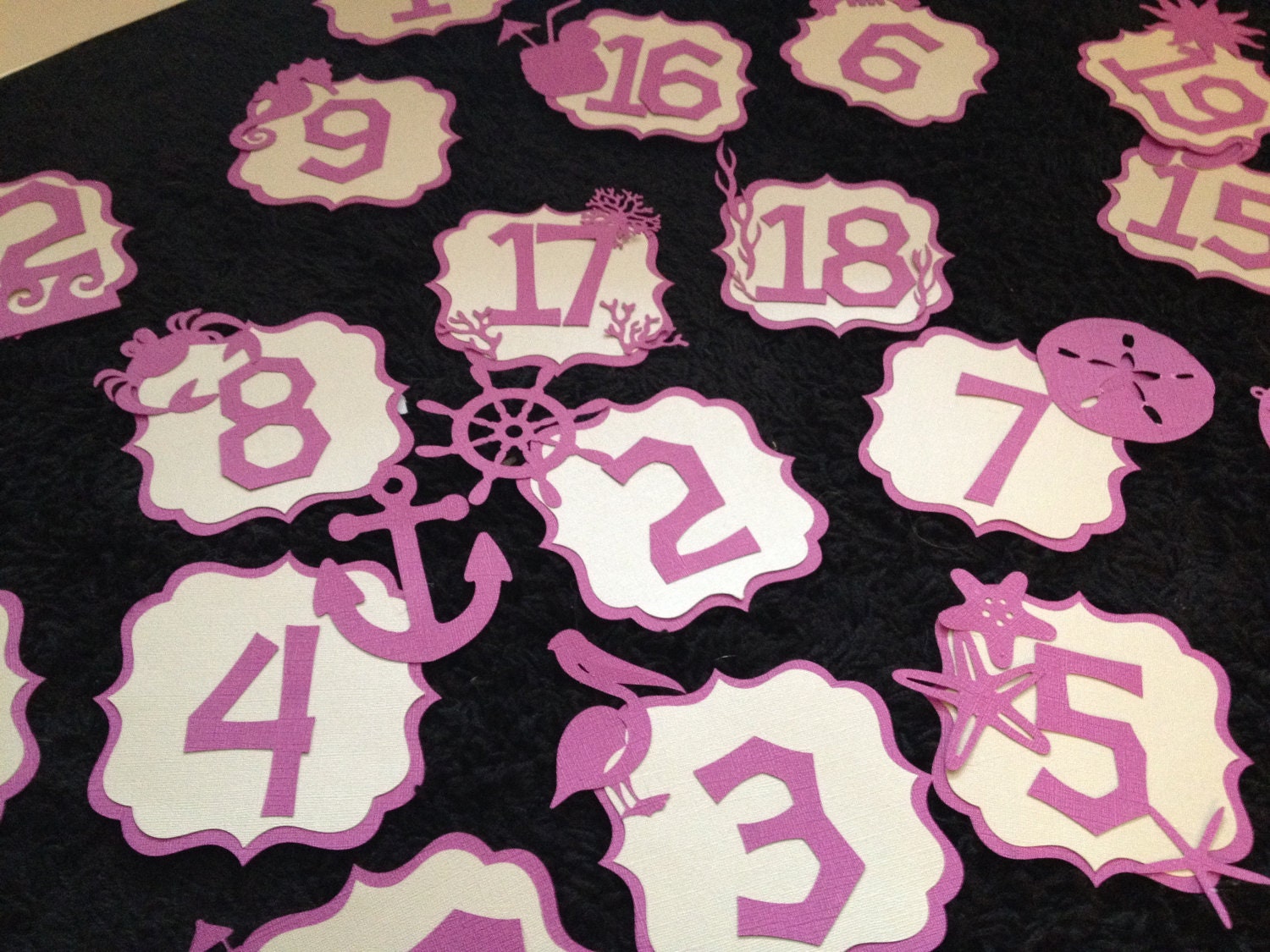 Beach/Nautical Wedding Table Numbers by RuffledCouture on Etsy