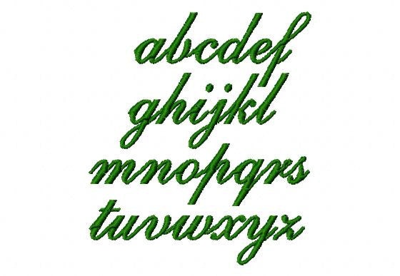 Vicky Script Machine Embroidery Font Sizes