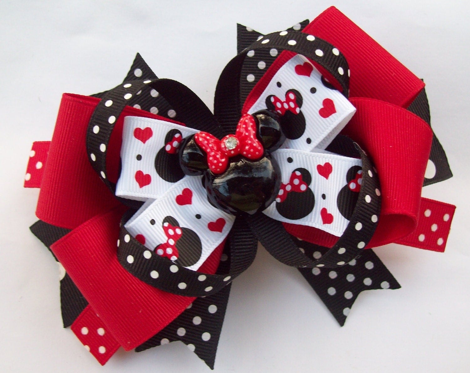 Red Minnie Mouse Hair Bows
