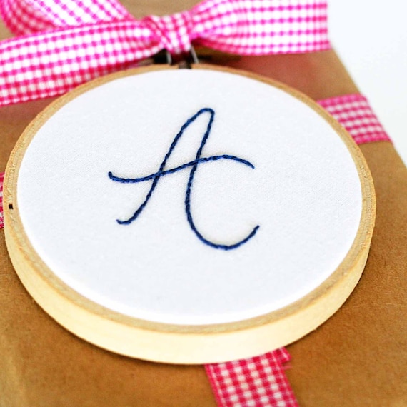 Items similar to Monogram embroidery hoop / customized initial ...