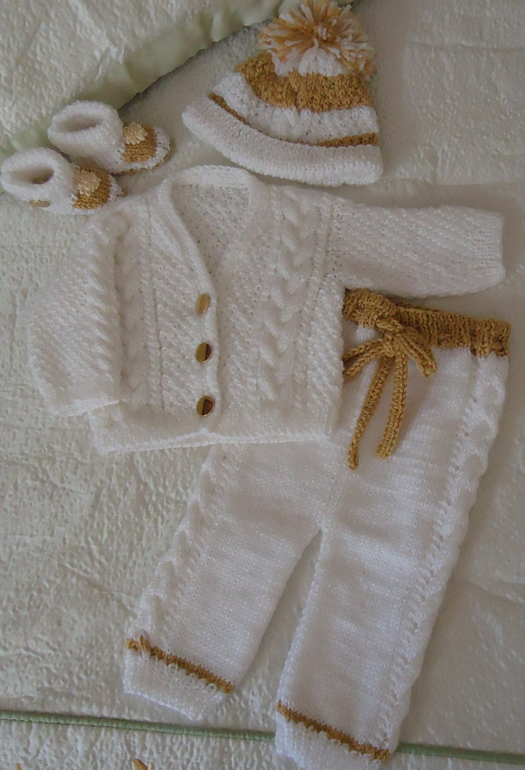 Hand Knitted Baby Set by RenisDesignermodelle on Etsy