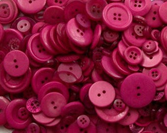 100 Mixed French Rose Pink Sewing Buttons, Bulk Button Melange, Pretty ...