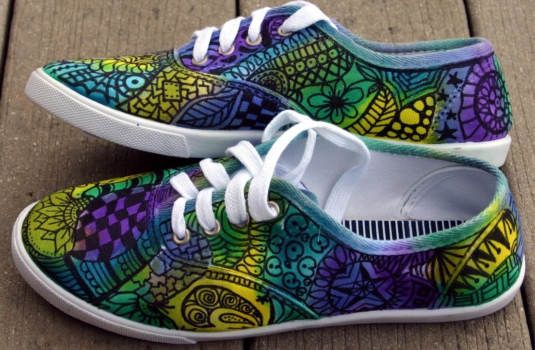 Zentangle sneakers shoes sneakers zentangle art original