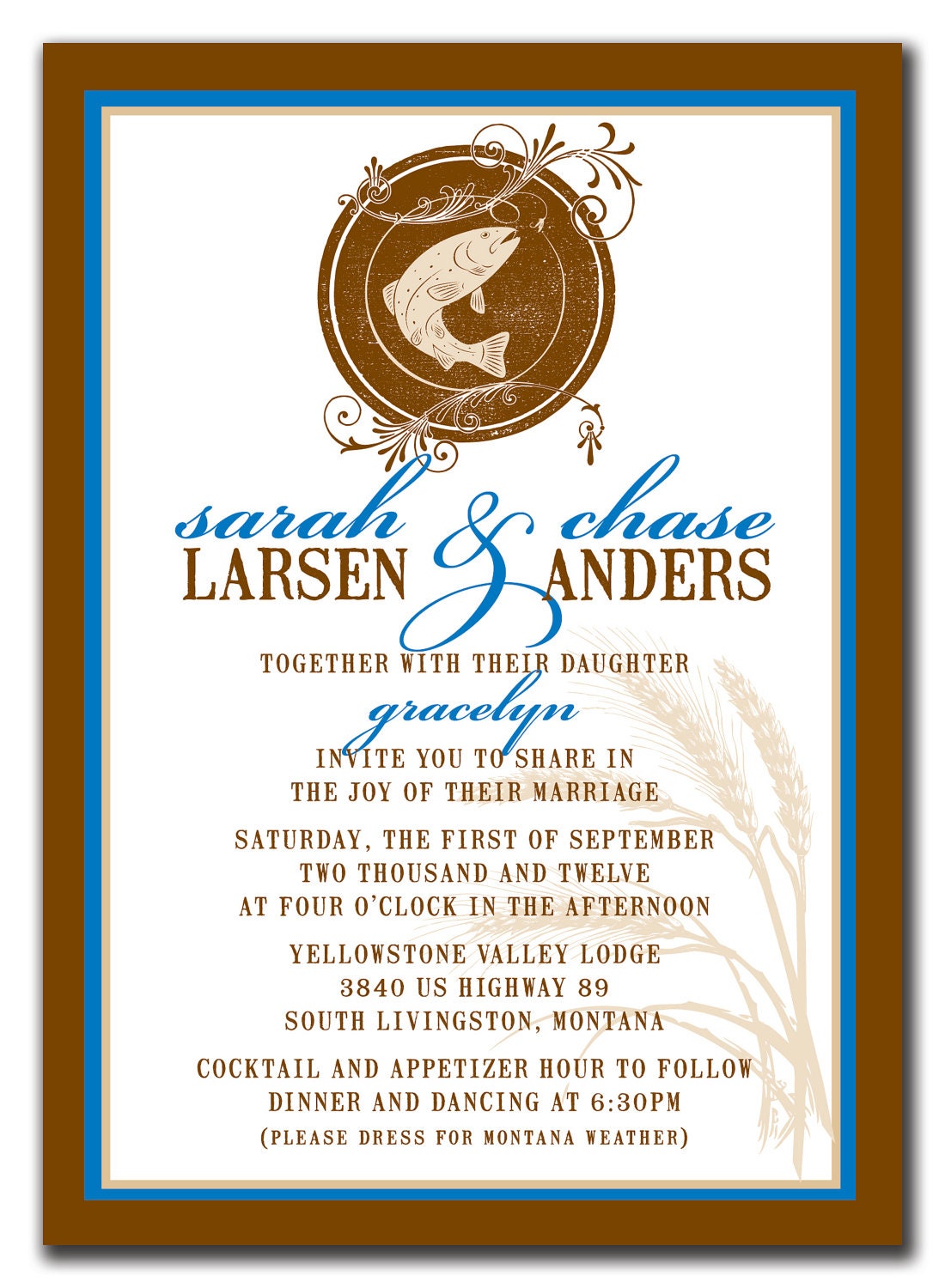 Fishing Themed Bridal Shower Invitations