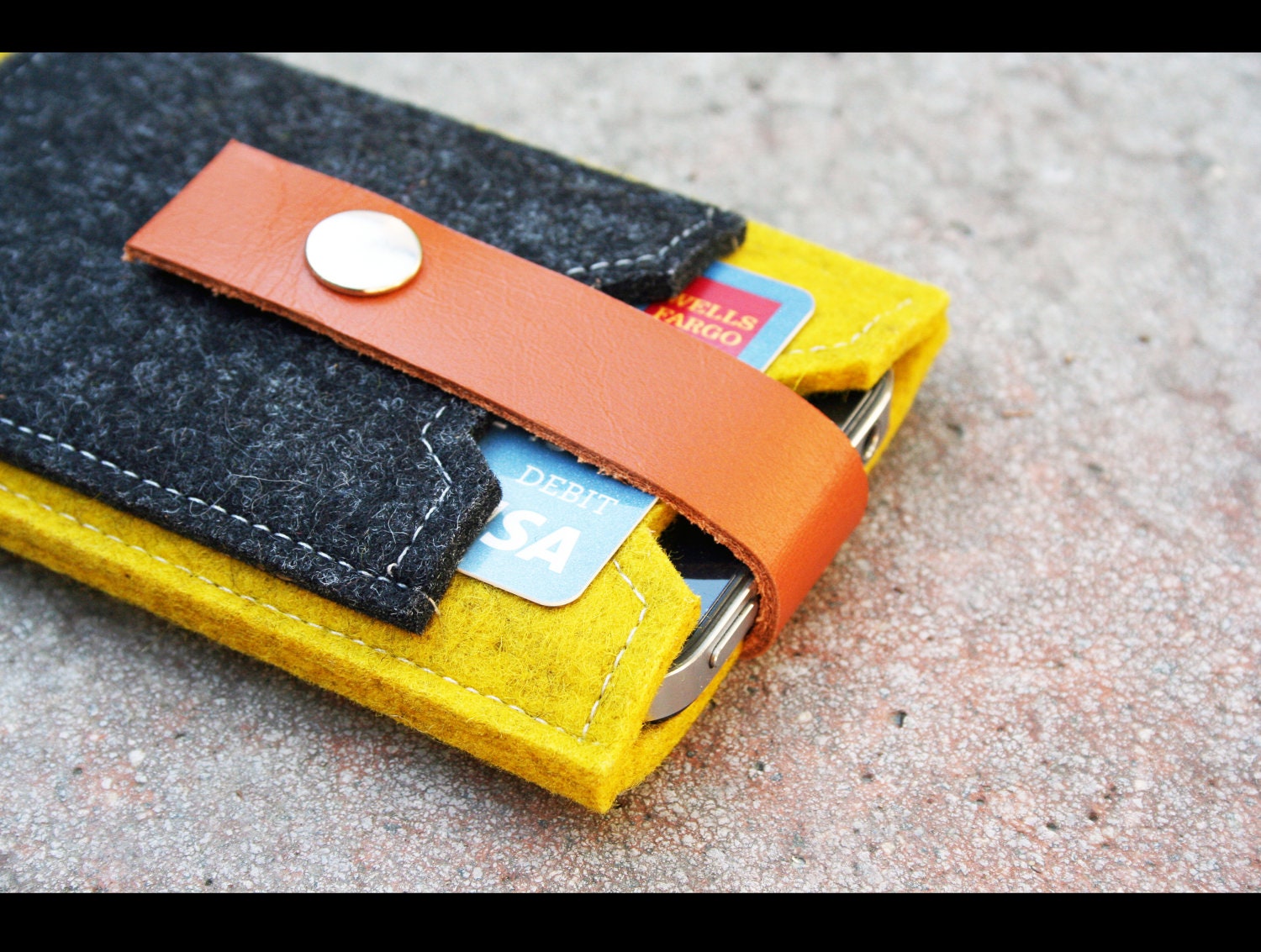 pure Merino wool felt iphone case mini wallet with by AlexMLynch