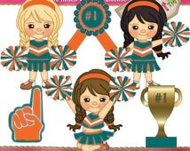 Popular items for cheerleader clipart on Etsy