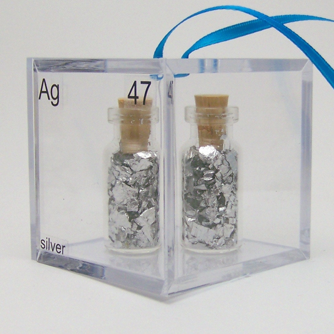 Silver Periodic Table of Elements Cube Ornament