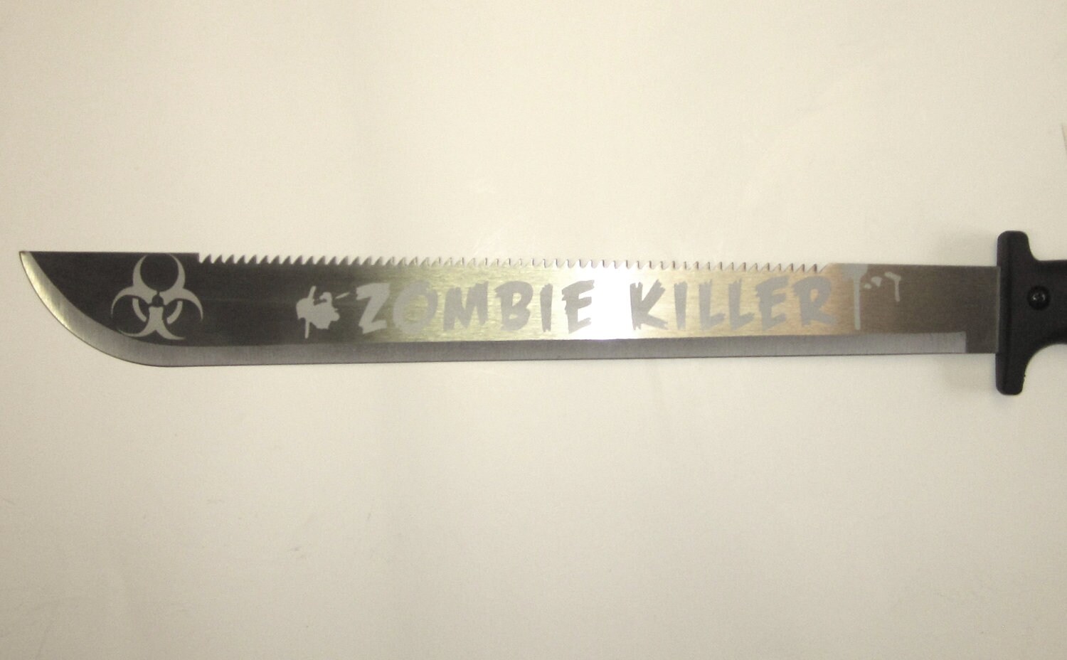 Personalized Zombie Killer Machete: Etched Zombie Survival