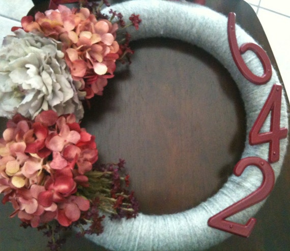 Items similar to Cottage Chic House Number Wreath on Etsy
