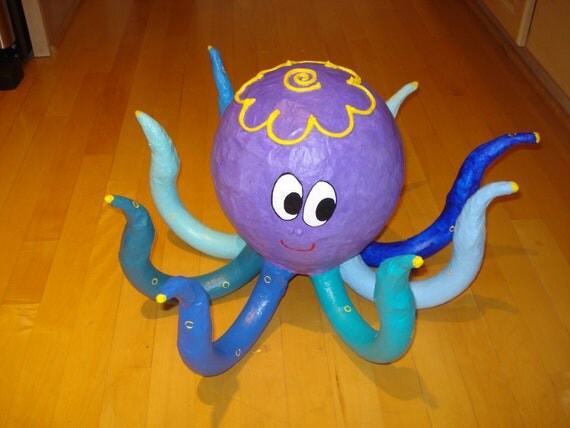 Paper Mache Octopus by mymache on Etsy