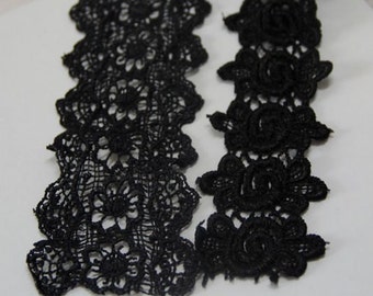 Black Lace Trim Scallop Edges Lace Trim Flowery Sewing Lace Trim 2 ...