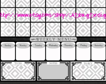 Rory Calendar with Note Spot 16x20 Printable Dry by ADbugDesign