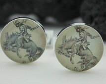 Unique cowboy cufflinks related items | Etsy