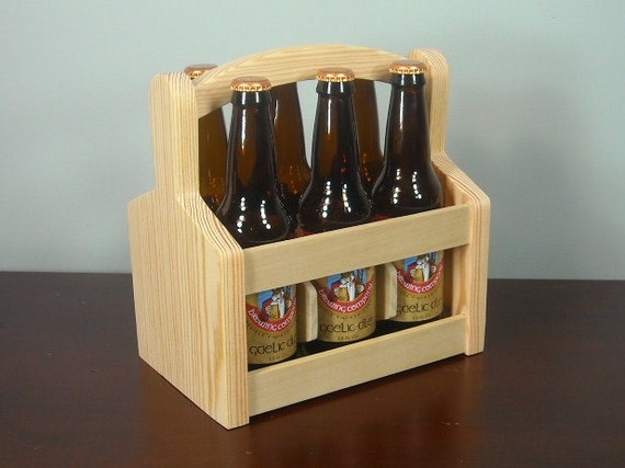 Wood Beer Carrier Beer Carton Six Pack Carrier by MyBrothersBarn